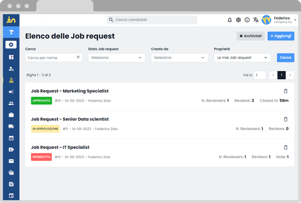 Job Request and approval workflow | In-recruiting